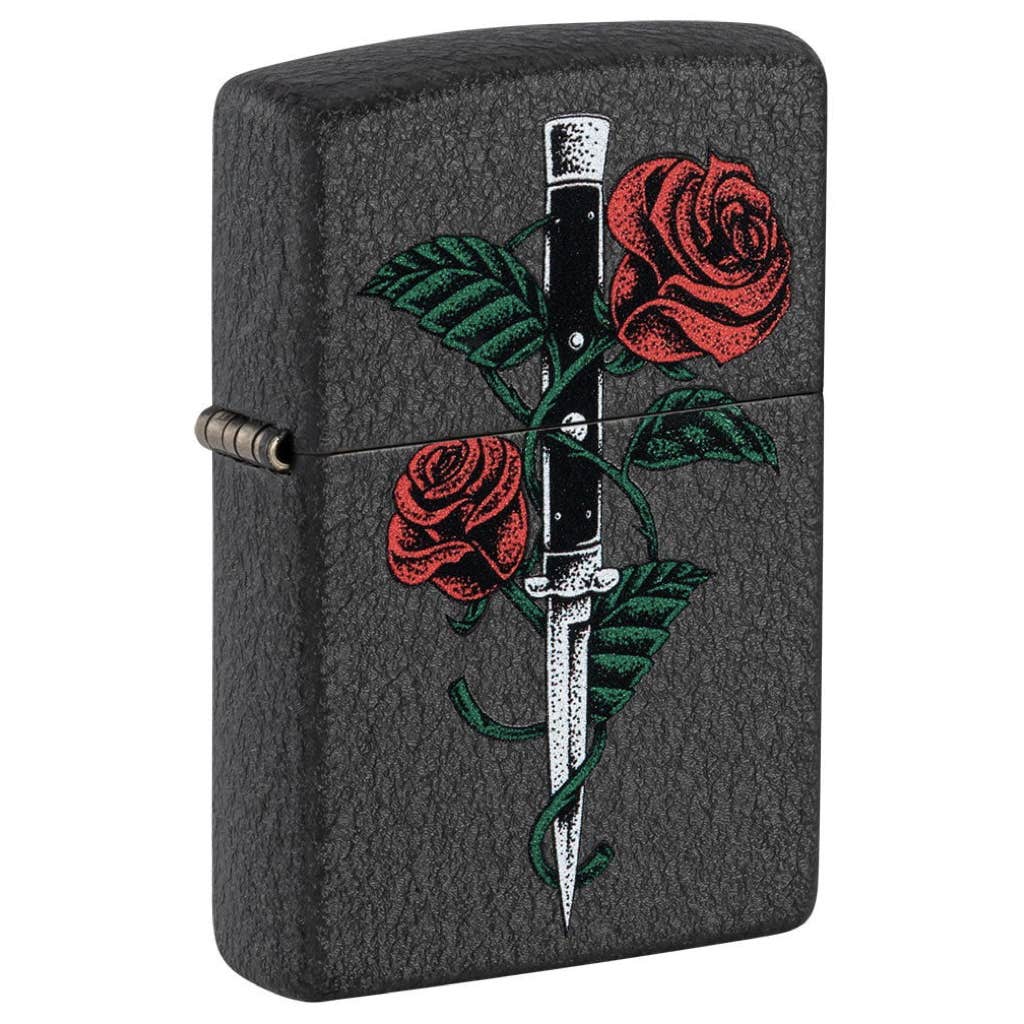 Zippo Rose Dagger Tattoo Design - Buy Zippo In India with Engraving ...